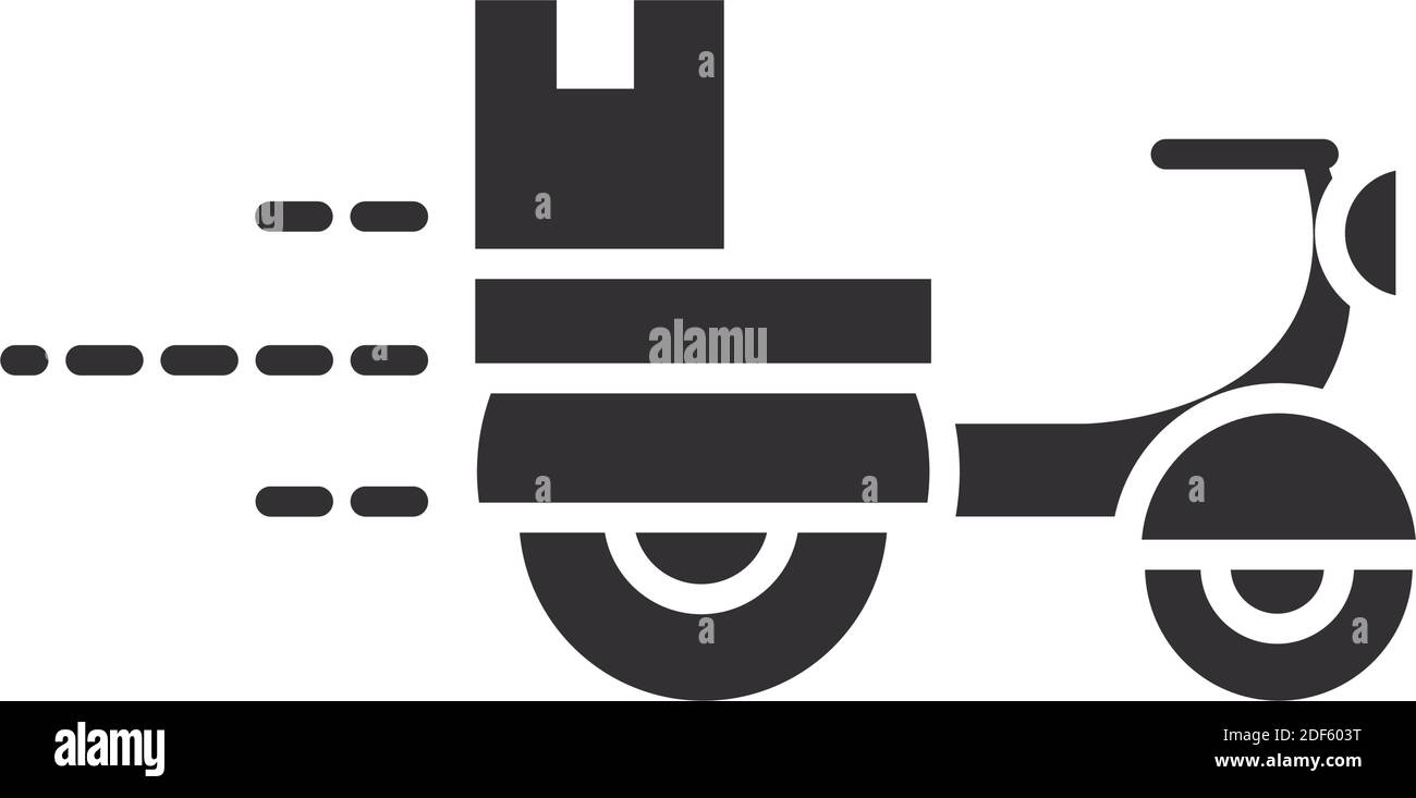 Scooter silhouette fast delivery service Stock Vector Images - Alamy