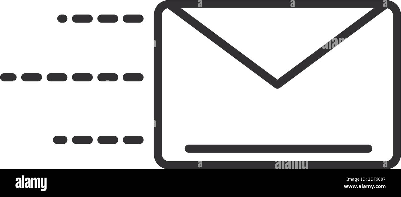 delivery mail courier correspondence vector illustration line style ...