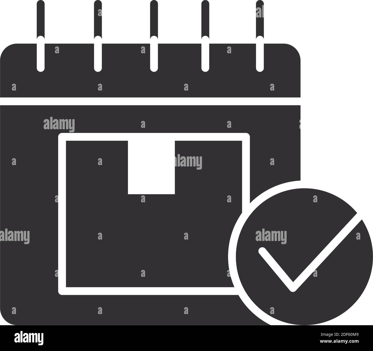 delivery calendar reminder logistic check mark vector illustration ...