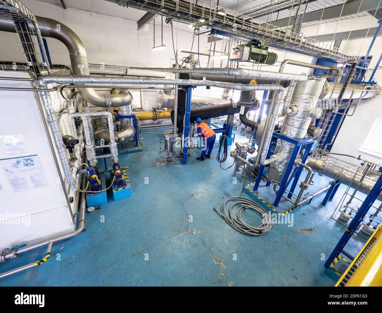 View into the control room of a natural gas station. Flow measuring ...