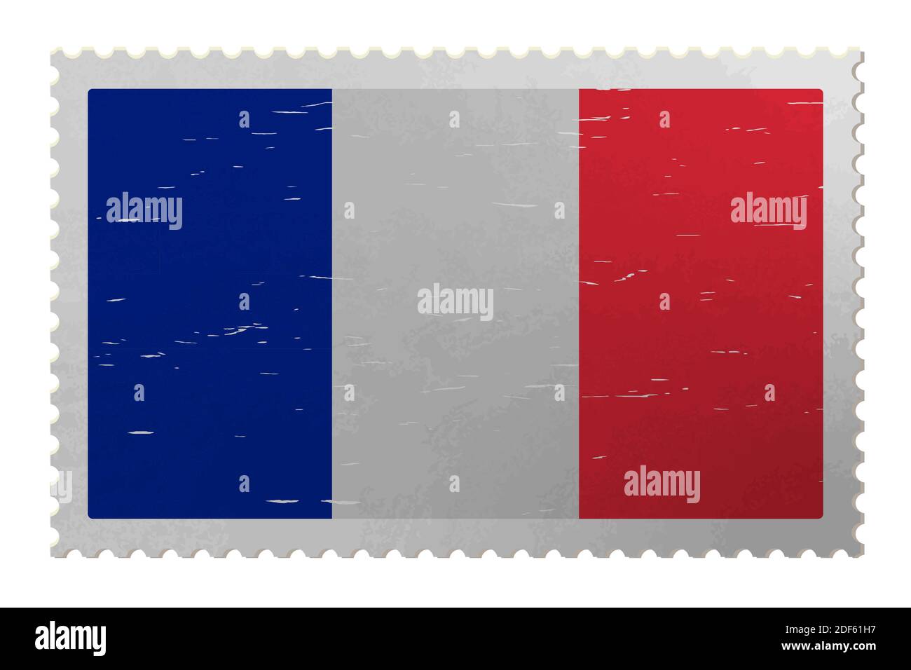 France flag on shabby postage stamp, vector Stock Vector Image & Art ...