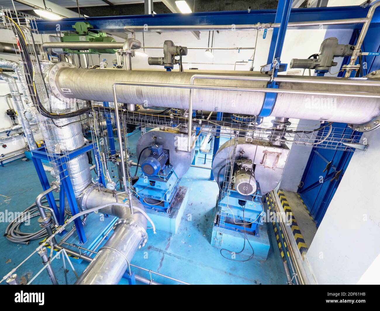 View into the control room of a natural gas station. Flow measuring ...