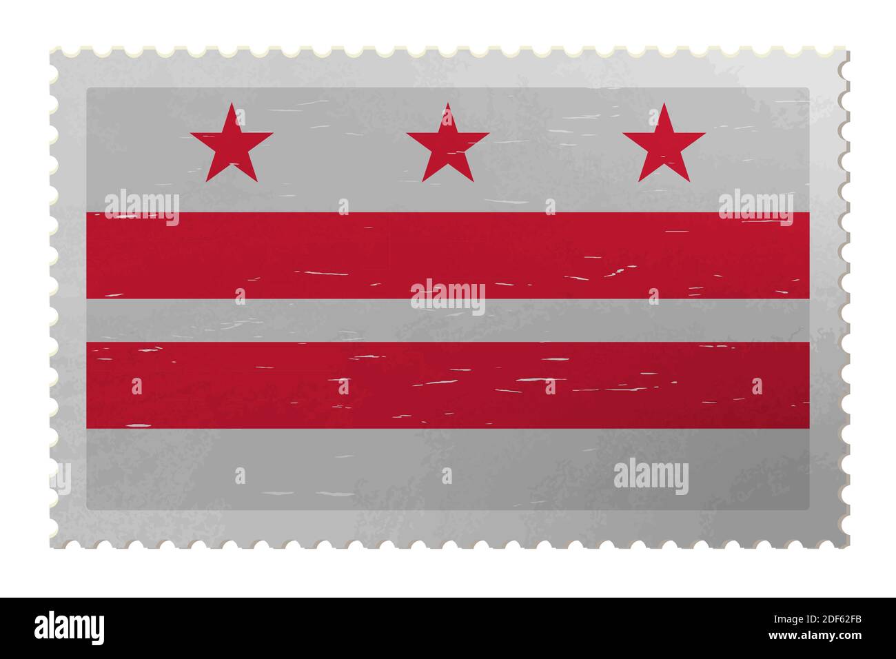 District of Columbia USA - Washington, D.C. flag on shabby postage ...