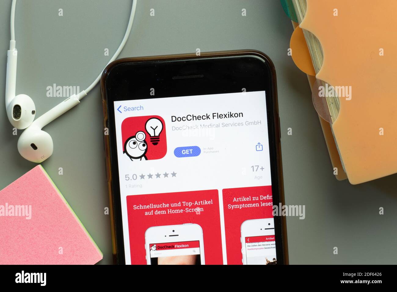 New York, USA - 1 December 2020: DocCheck Flexikon mobile app icon on ...