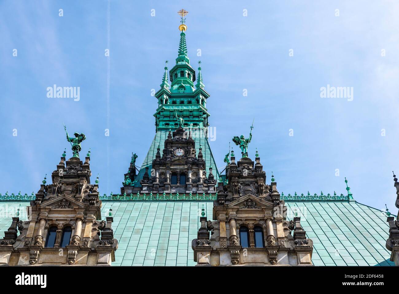 Rooftop of the Hamburg City Hall in the center of Hamburg, Germany ...