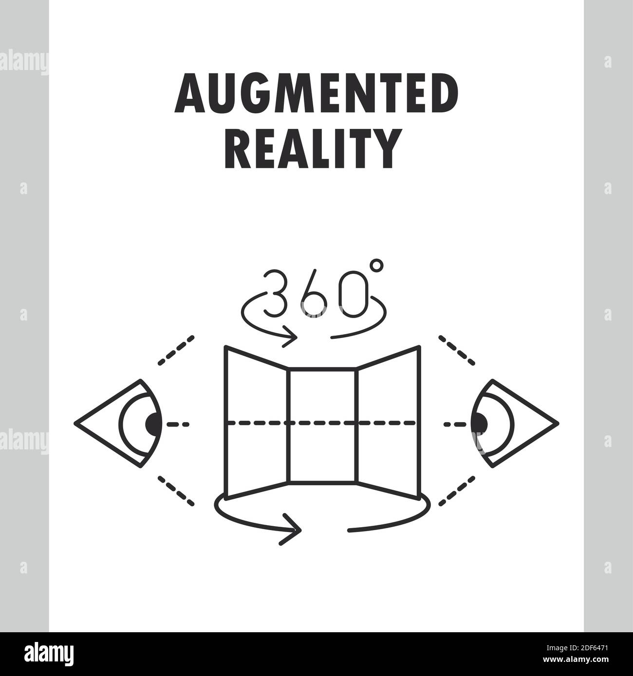augmented reality, panoramic 360 degree view vector illustration line ...