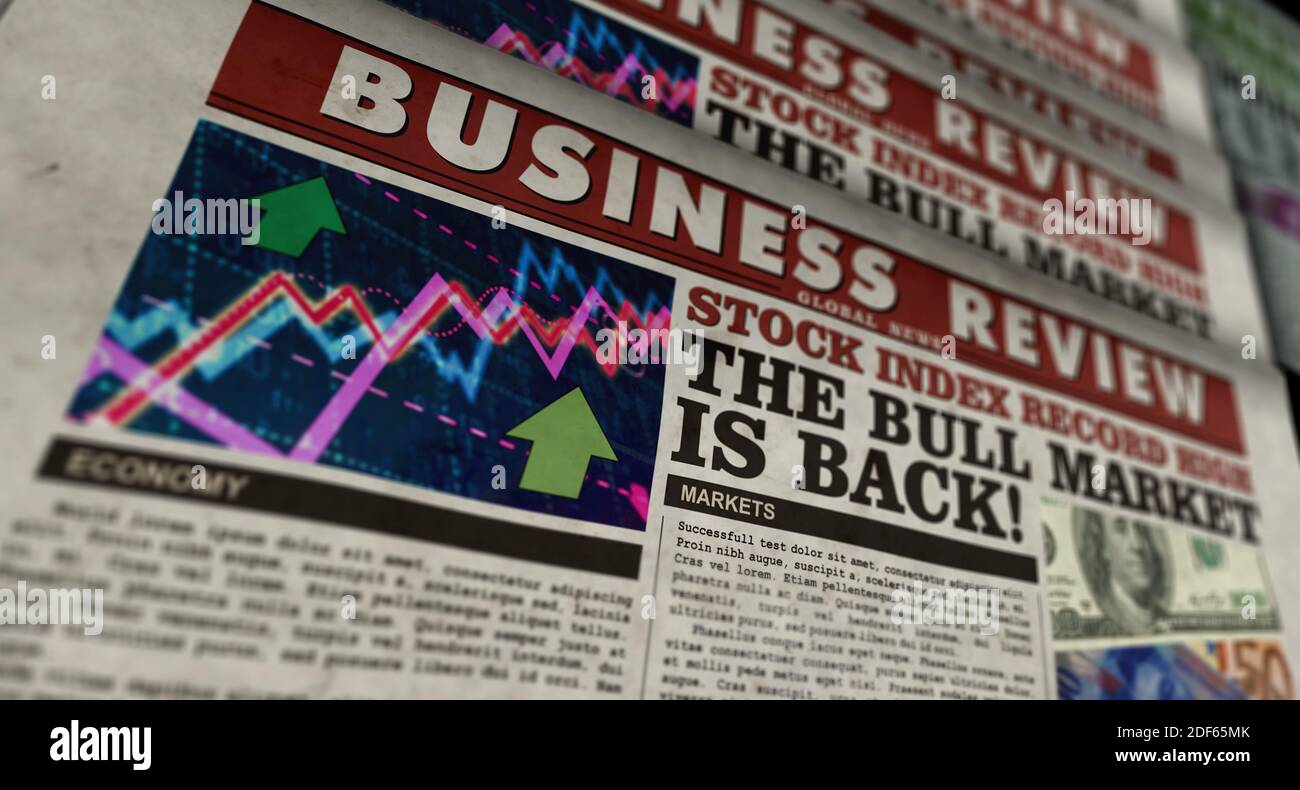 The bull market back. Business growth up, success, end of recession ...