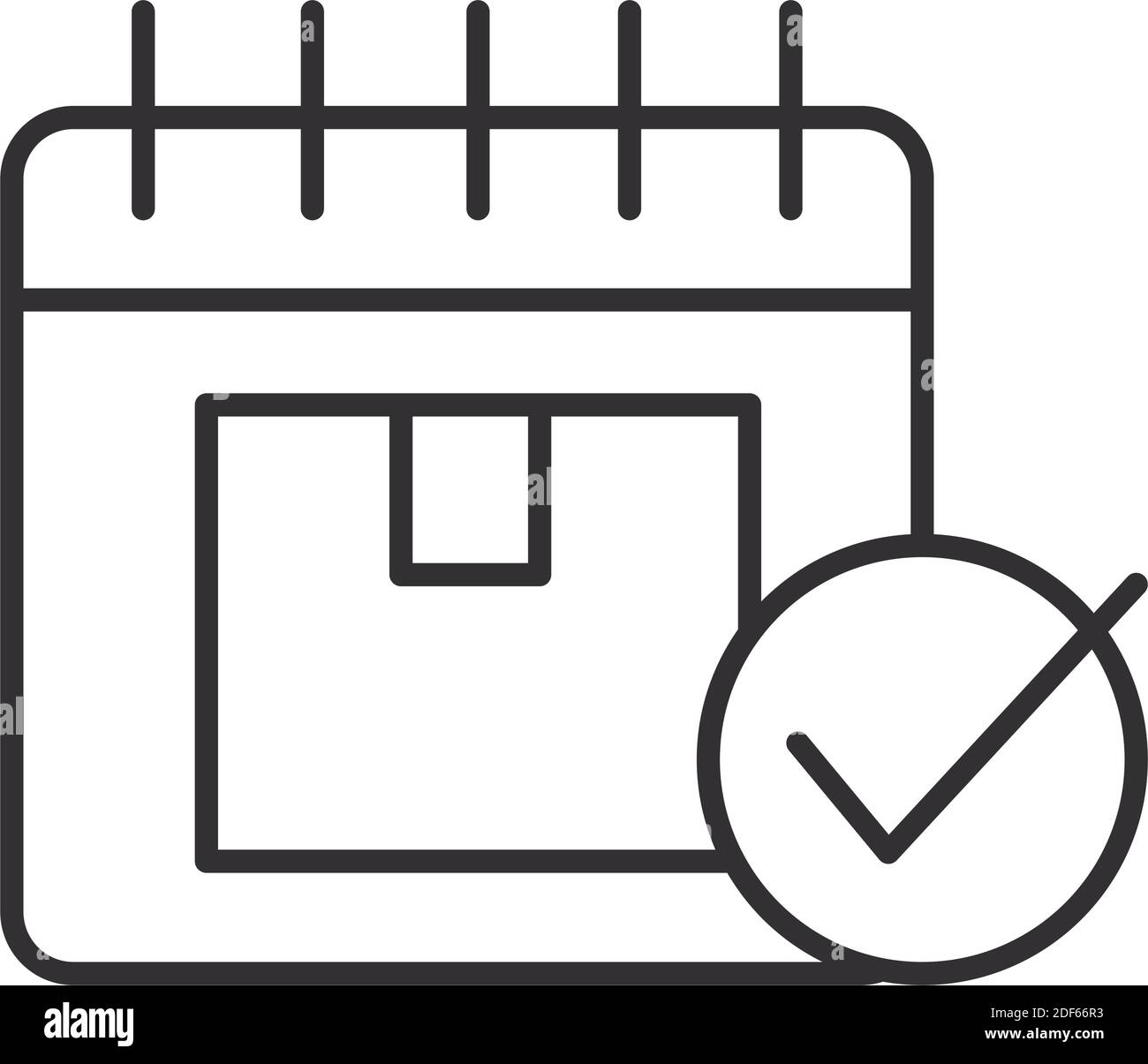 delivery calendar reminder logistic check mark vector illustration line ...