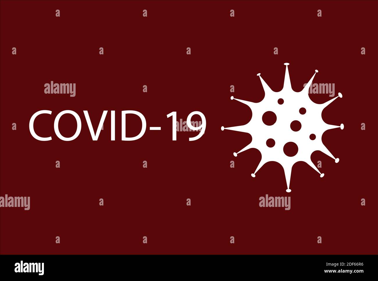 Coronavirus COVID-19 symbol on a red background Stock Vector Image ...