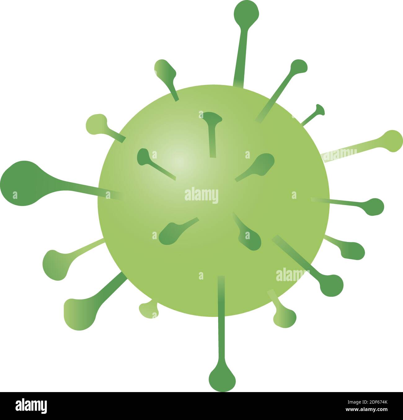 Coronavirus COVID-19 symbol in green. Global pandemic alert Stock ...