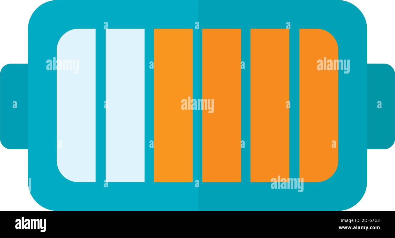 battery icon over white background, flat style, vector illustration ...