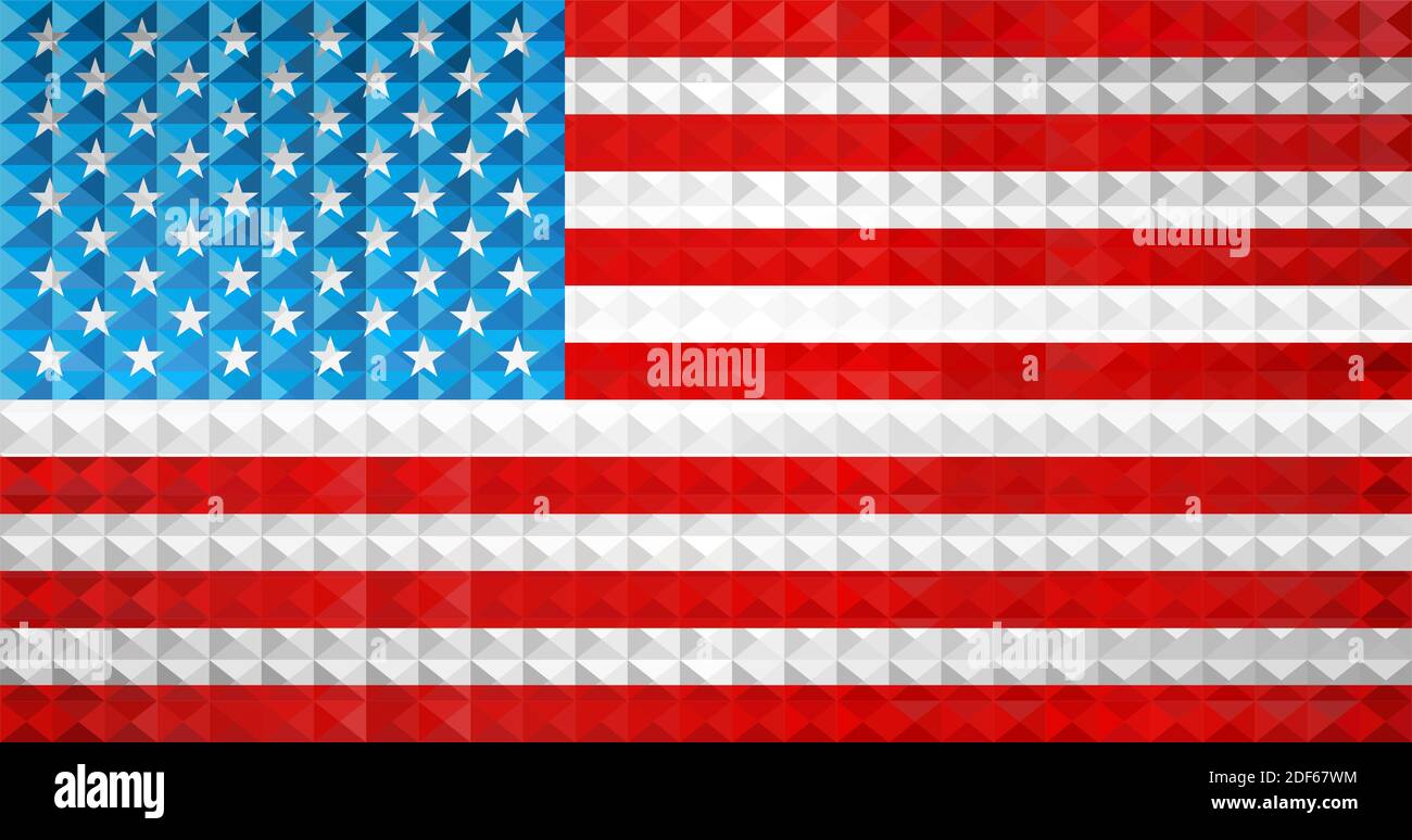 Geometric flag of the USA - Illustration, Three dimensional flag of USA ...