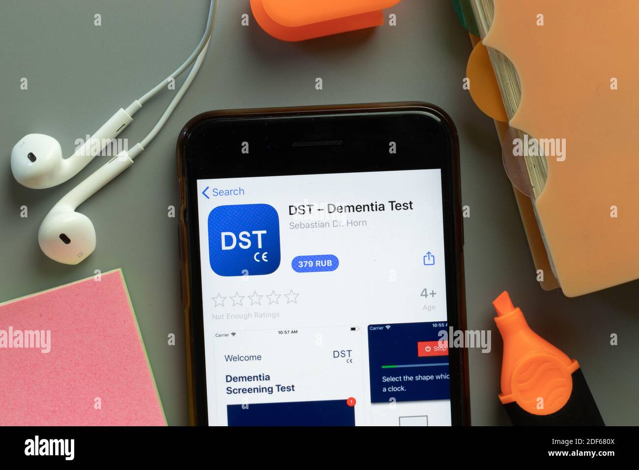 New York, USA - 1 December 2020: DST Dementia Test mobile app icon on ...