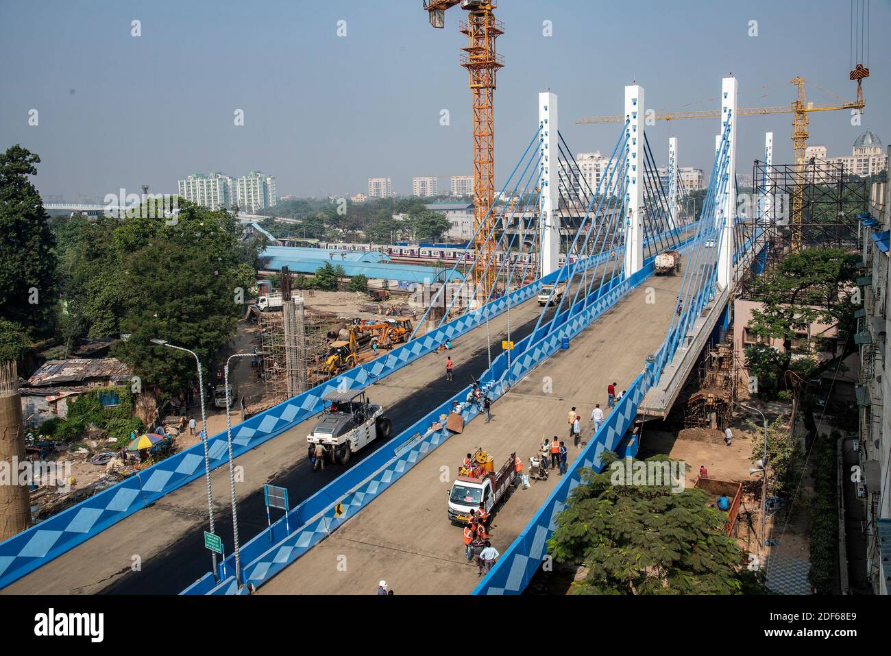 Different view of newly built Majerhat bridge just on the penultimate ...