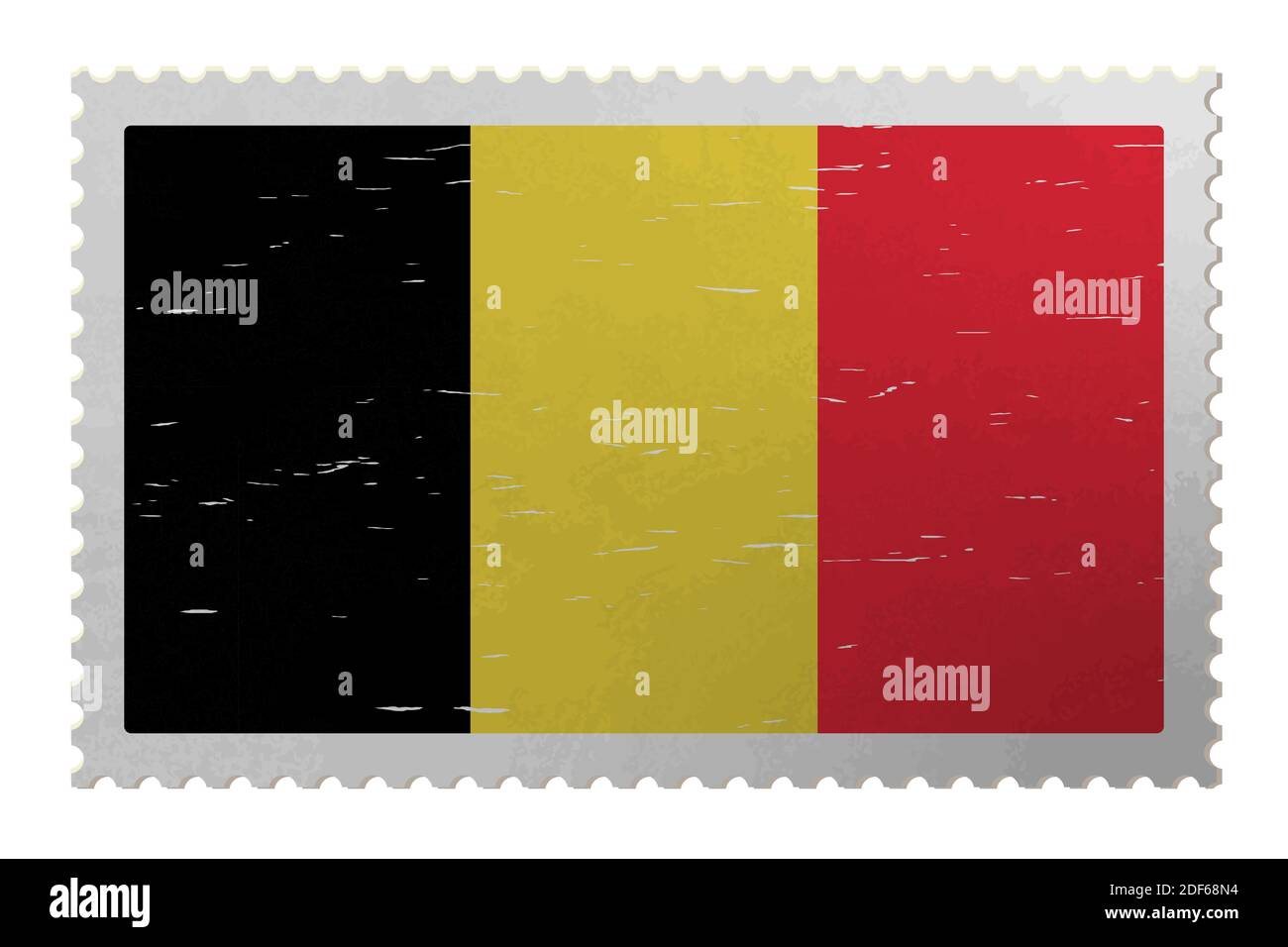 Belgium flag on shabby postage stamp, vector Stock Vector Image & Art ...