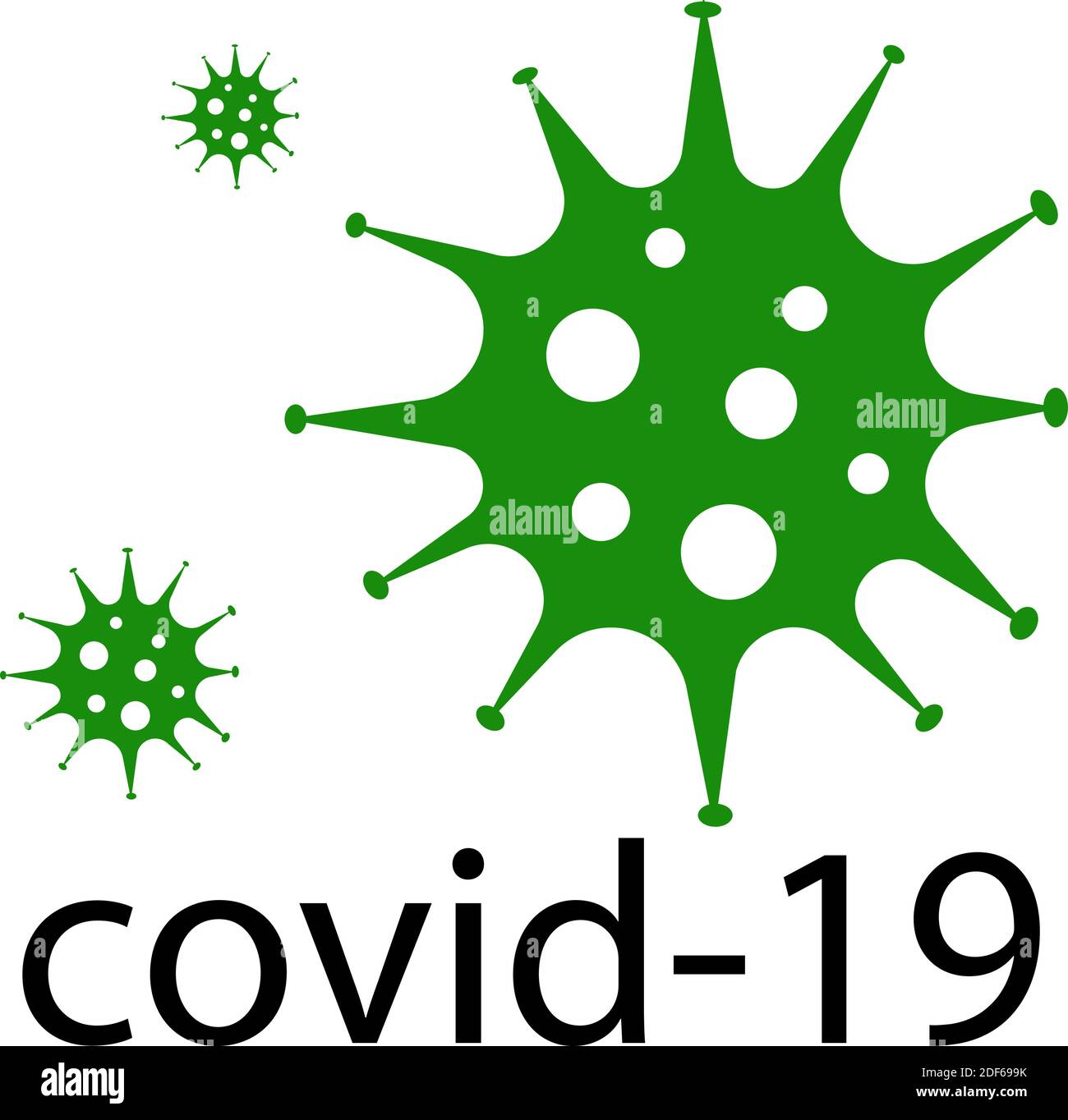 Coronavirus COVID-19 symbol in green. Global pandemic alert Stock ...