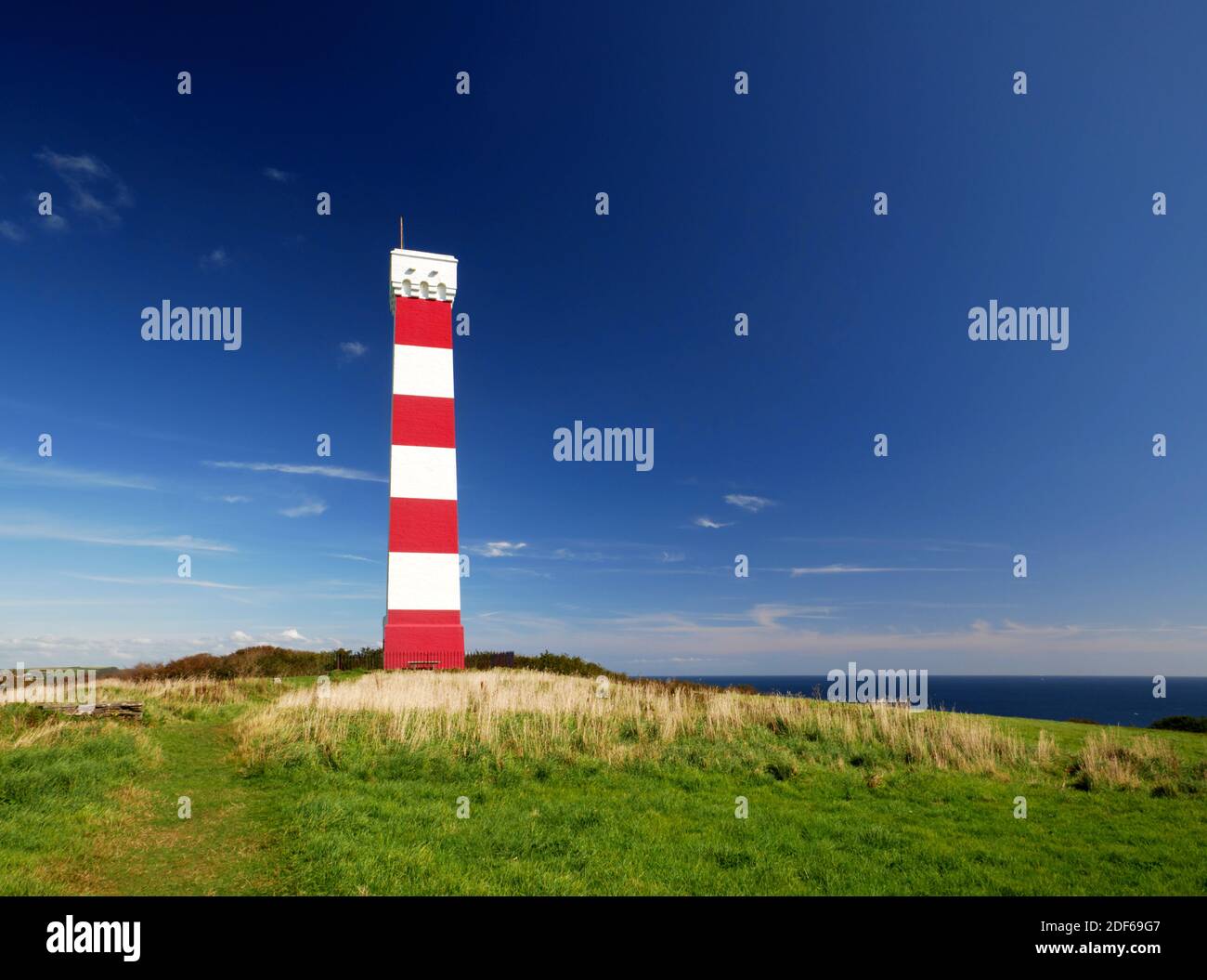 The daymark at Gribbin Head near Fowey, Cornwall was built in 1832 ...