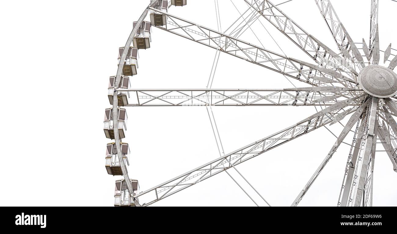 White ferris wheel isolated on white background Stock Photo - Alamy