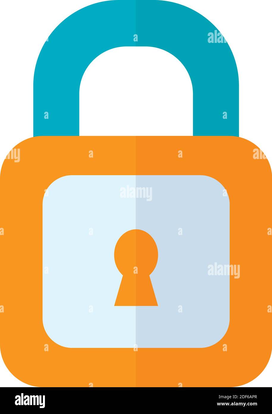 security padlock icon over white background, flat style, vector ...
