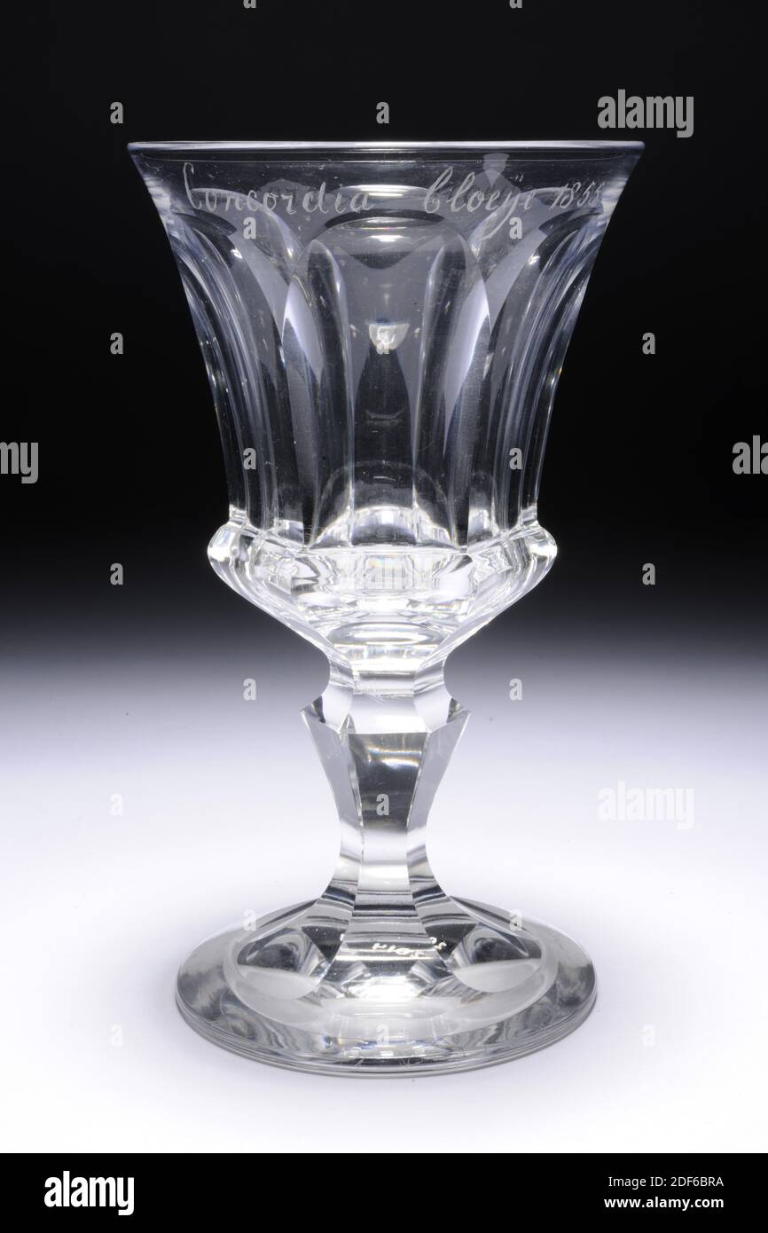 glass jar, Anonymous, 1855, General: 16.6 x 9.3cm 166 x 93mm, Clear ...