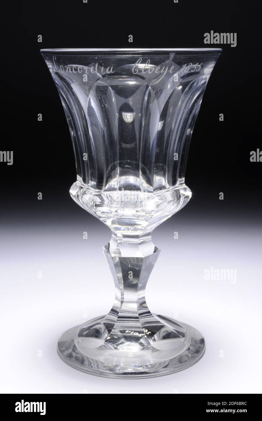 glass jar, Anonymous, 1855, General: 16.6 x 9.3cm 166 x 93mm, Clear ...