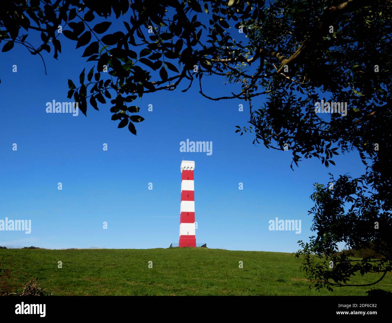 The daymark at Gribbin Head near Fowey, Cornwall was built in 1832 ...