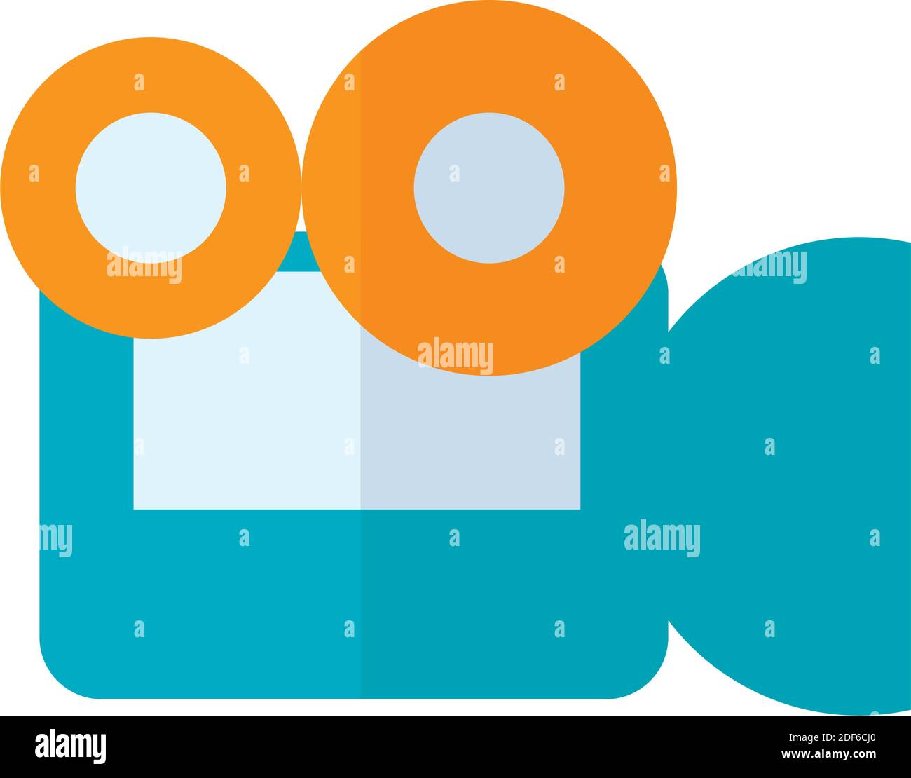 video camera icon over white background, flat style, vector ...