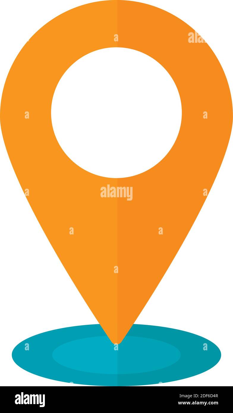 location pin icon over white background, flat style, vector ...