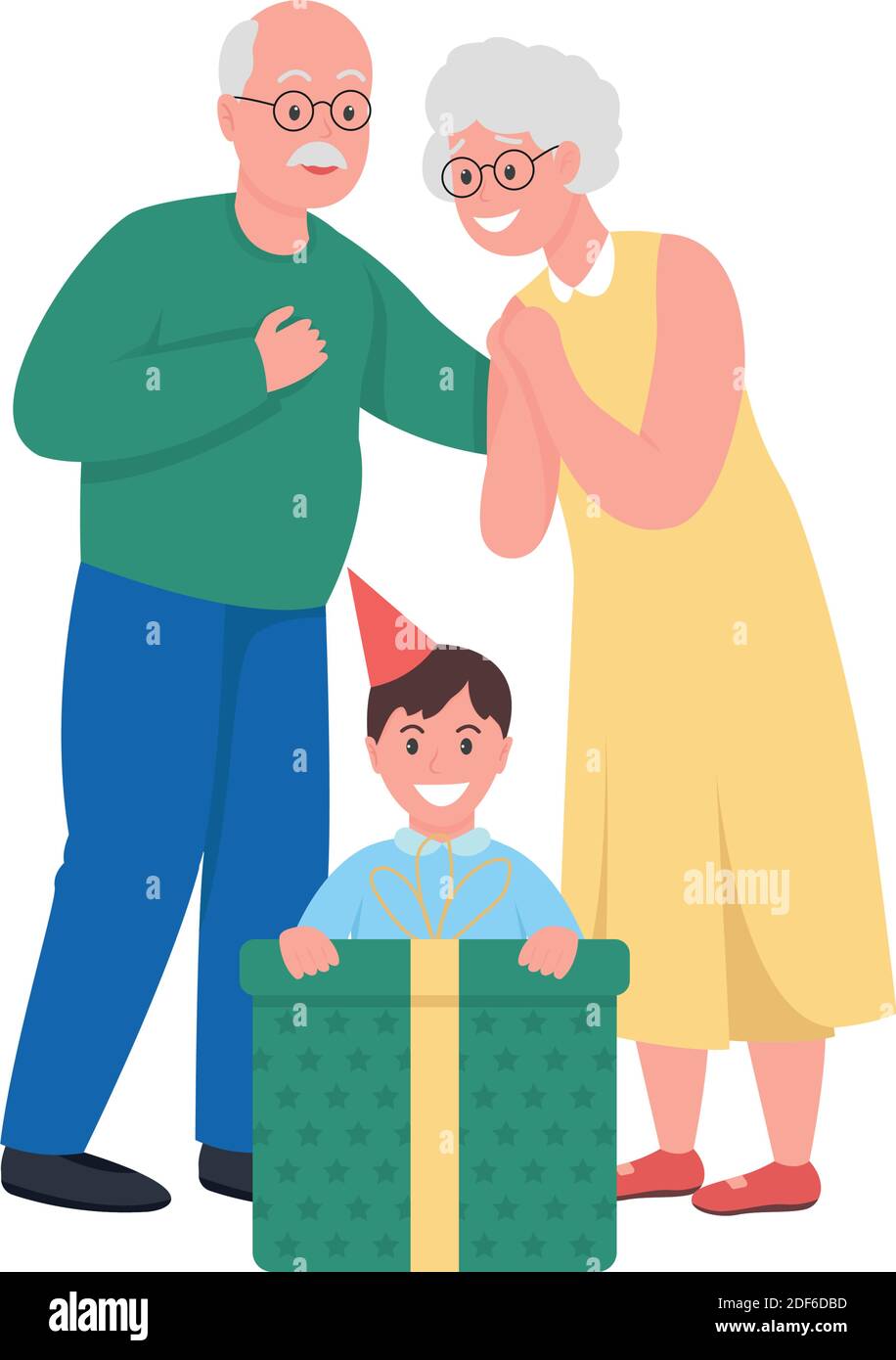Boy Give Gift Cartoon High Resolution Stock Photography and Images - Alamy