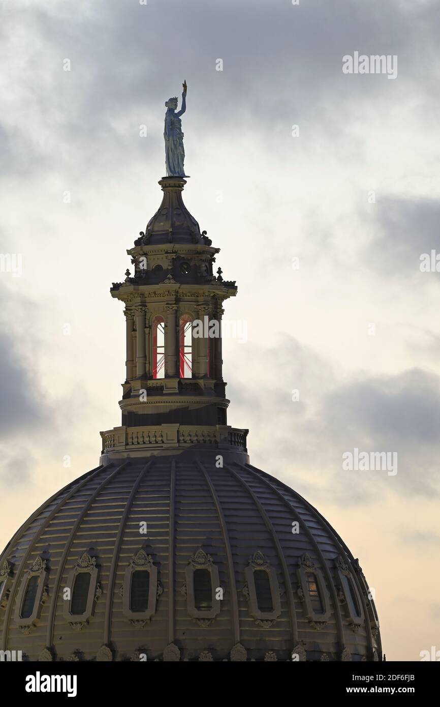 August 15, 2020 Austin, Texas: Views of the Texas Capitol dome during a ...