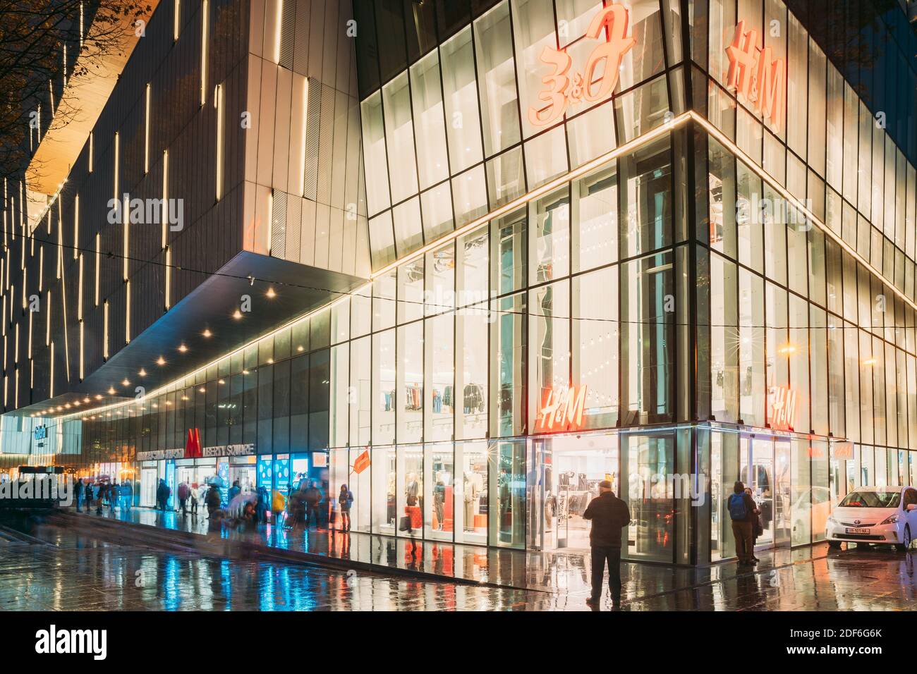 Tbilisi, Georgia. Night View Of Shopping Mall Galleria Tbilisi In ...
