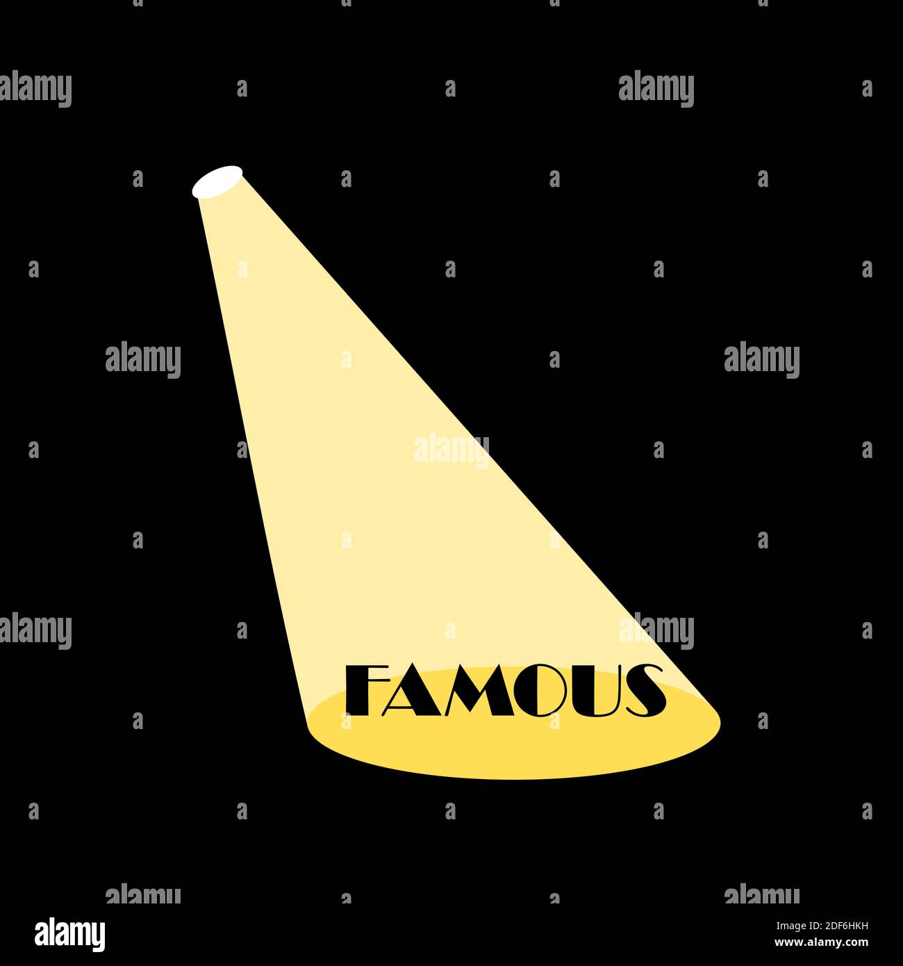 Famous text in the spotlight. Simple vector illustration Stock Photo ...