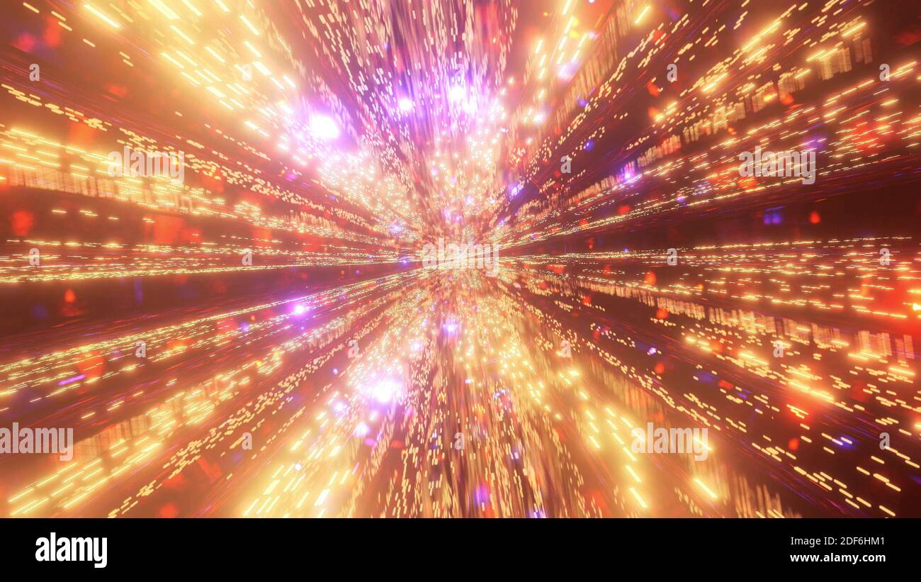 Golden blue space galaxy particle 3d illustration background wallpaper ...