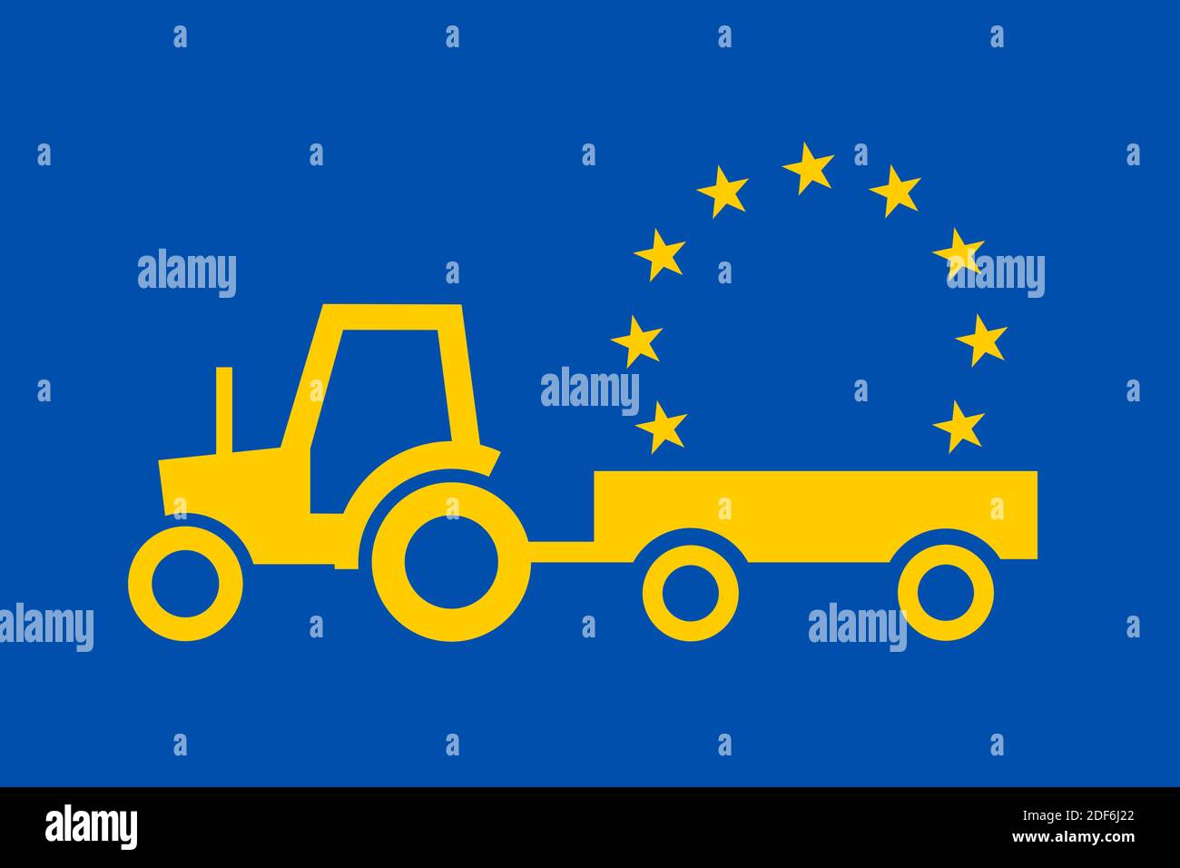 European Union and tractor as metaphor of EU and agriculture / farming ...