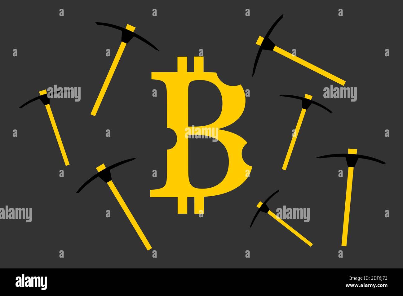 Mine the bitcoin - cryptucurrency and virtual currency is gained by ...