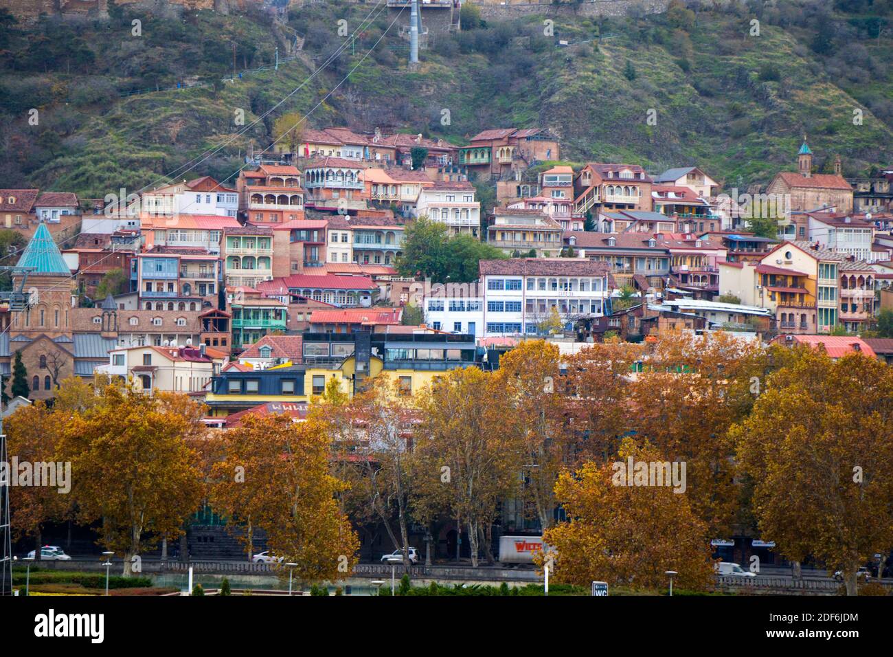 Tbilisi, Georgia - December 1, 2020: Tbilisi city center, old famous ...