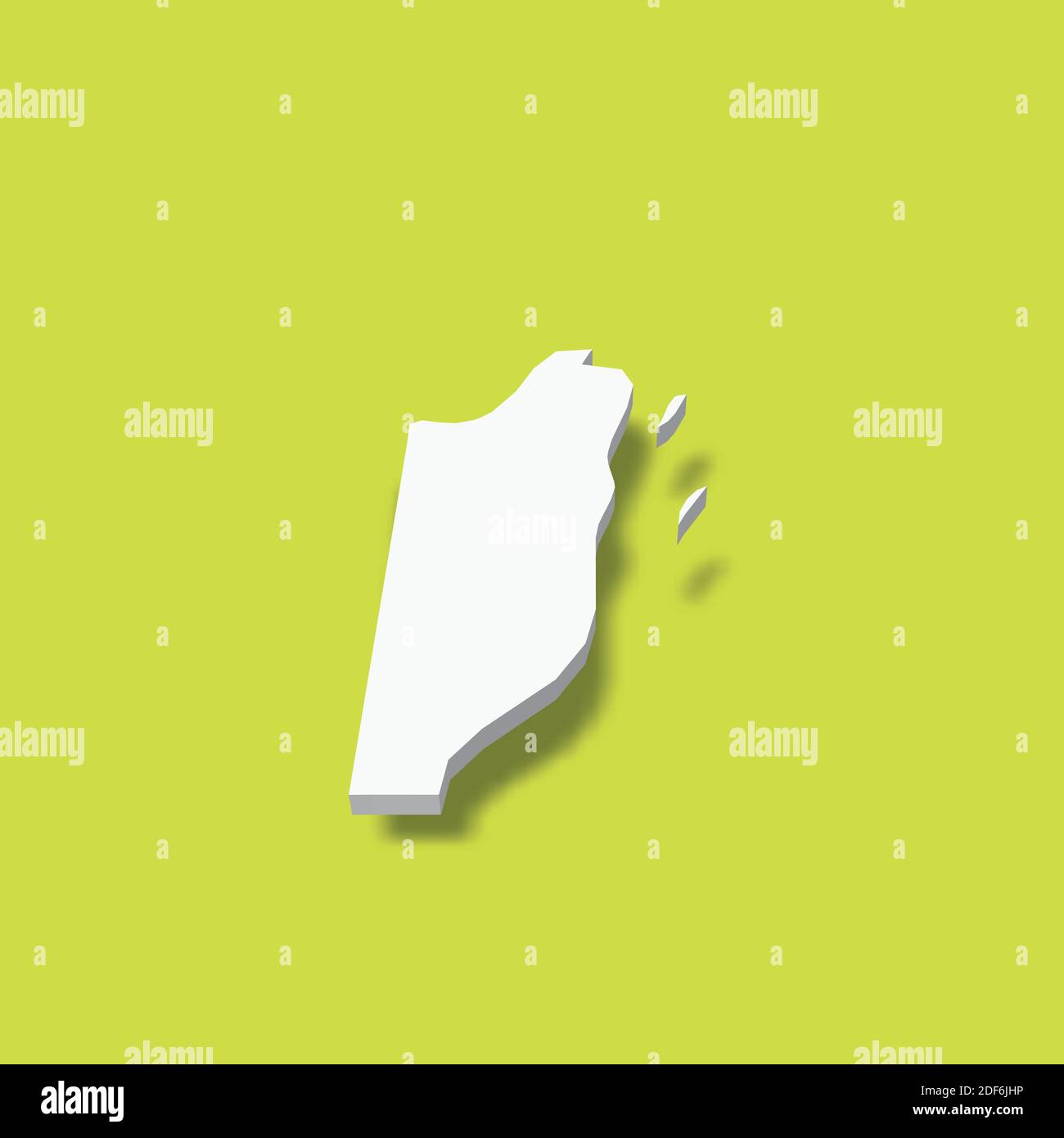 Belize - white 3D silhouette map of country area with dropped shadow on ...