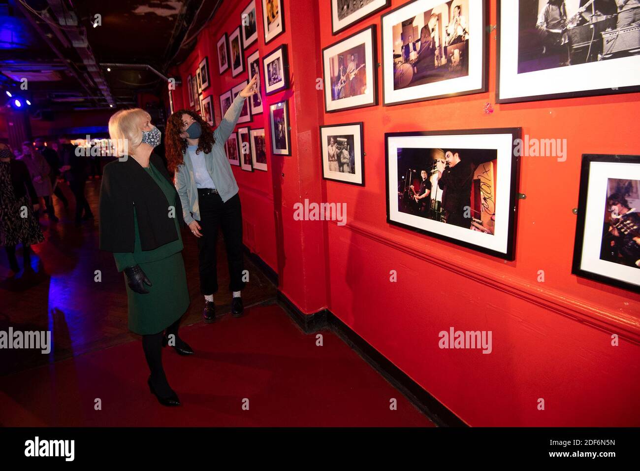 The Duchess of Cornwall with Ruby Horton during a visit to the 100 Club ...