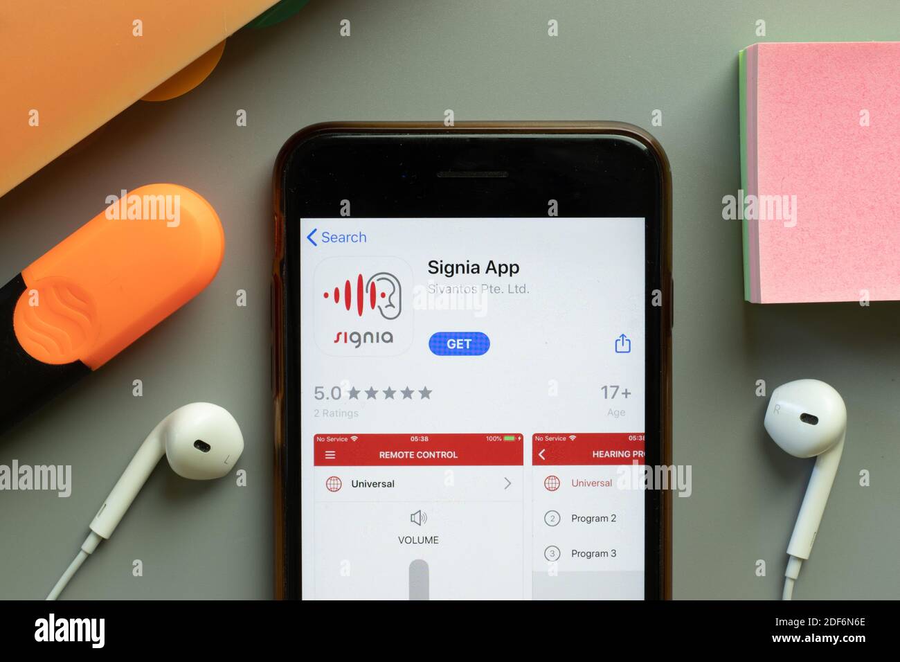 New York, USA - 1 December 2020: Signia mobile app icon on phone screen ...
