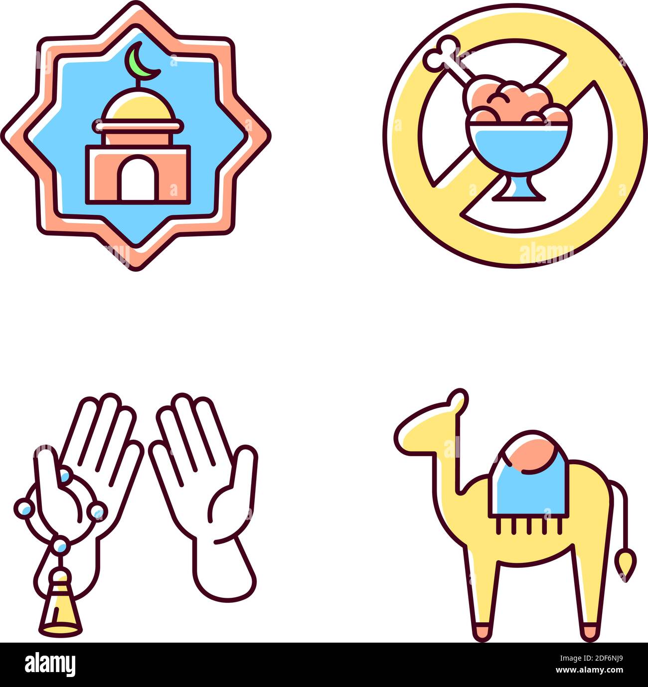 Islamic prayer symbols Stock Vector Images - Alamy