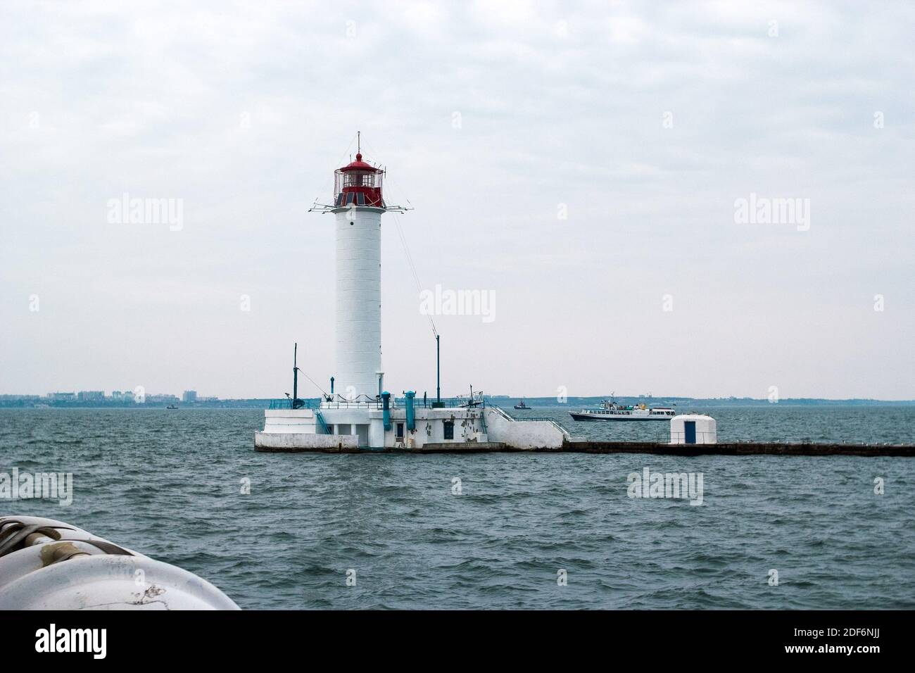 Photo of lighthouse in the sea Stock Photo - Alamy