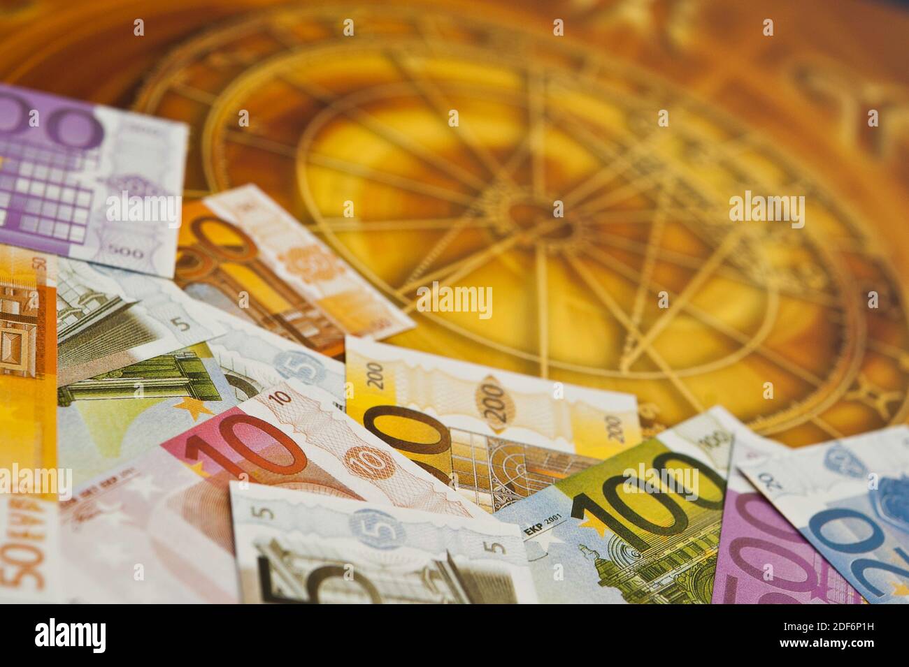 astrology and euro money, horoscope for money Stock Photo - Alamy