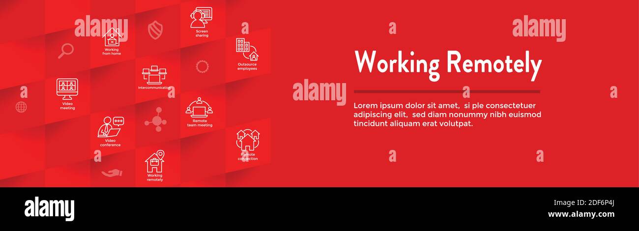 Remote work icon set & web header banner Stock Vector Image & Art - Alamy