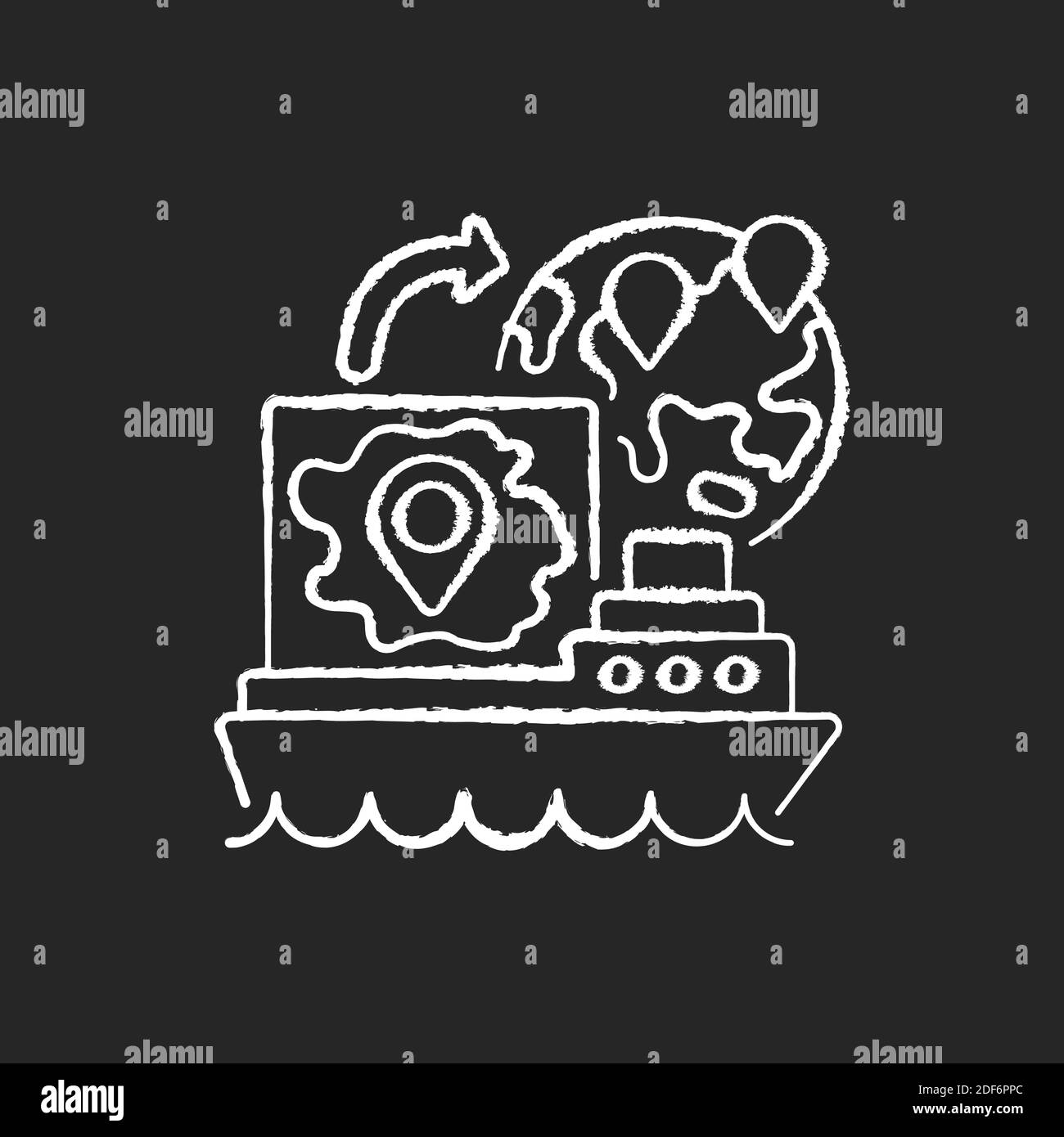 Export chalk white icon on black background Stock Vector Image & Art ...