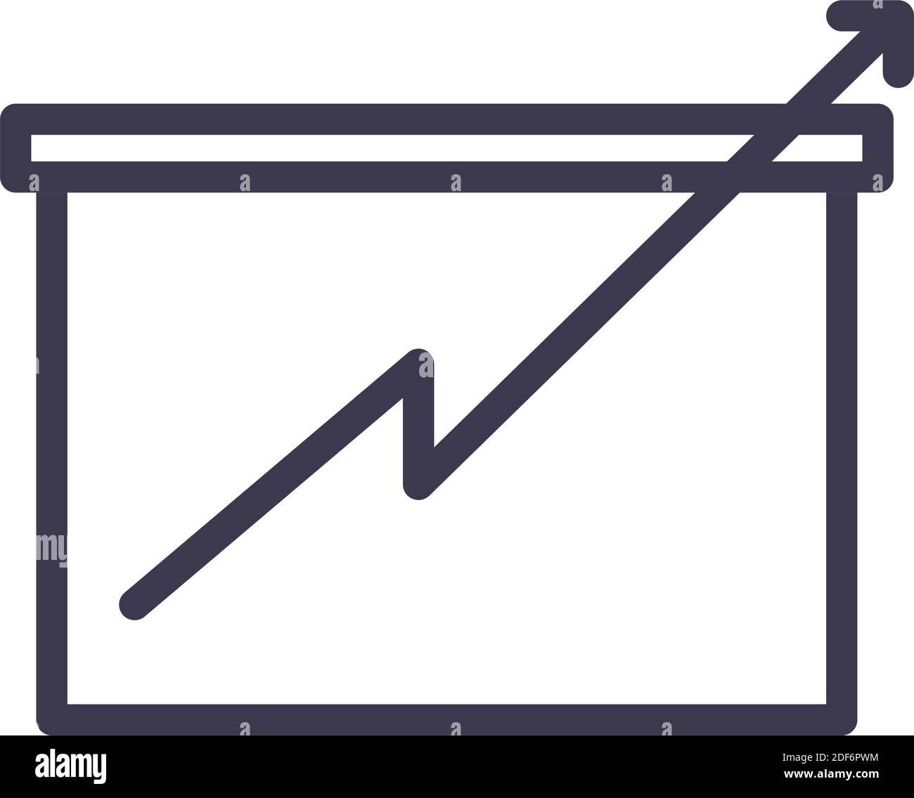 increase arrow on board line style icon design, Data analysis and ...