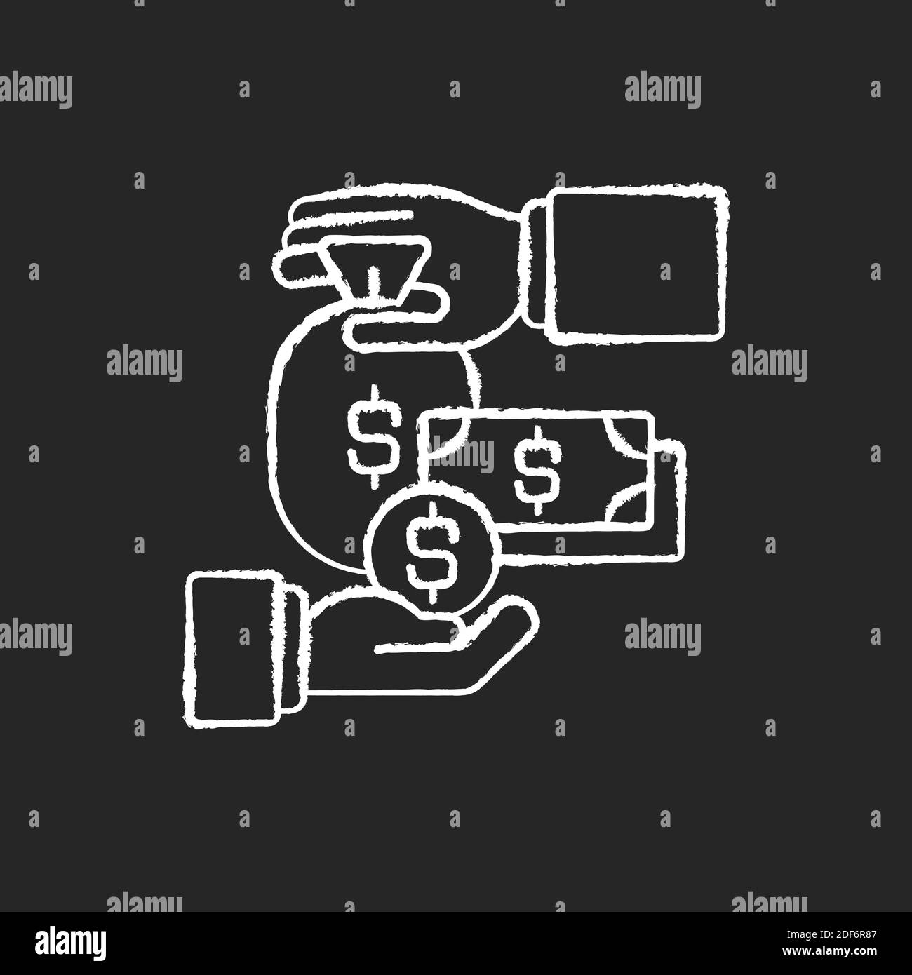 Payroll chalk white icon on black background Stock Vector Image & Art ...