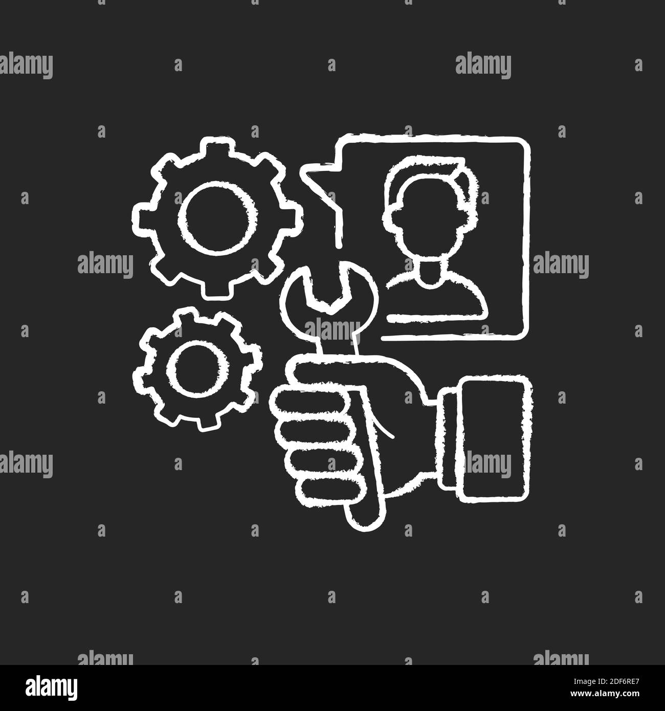 Providing services chalk white icon on black background Stock Vector ...