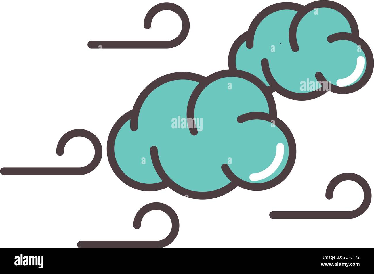 weather clouds wind forecast vector illustration line and fill style ...