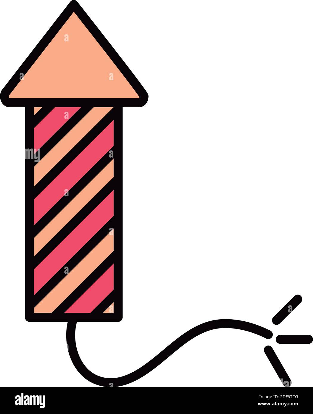 rocket fireworks celebration festive celebration party, line and fill ...