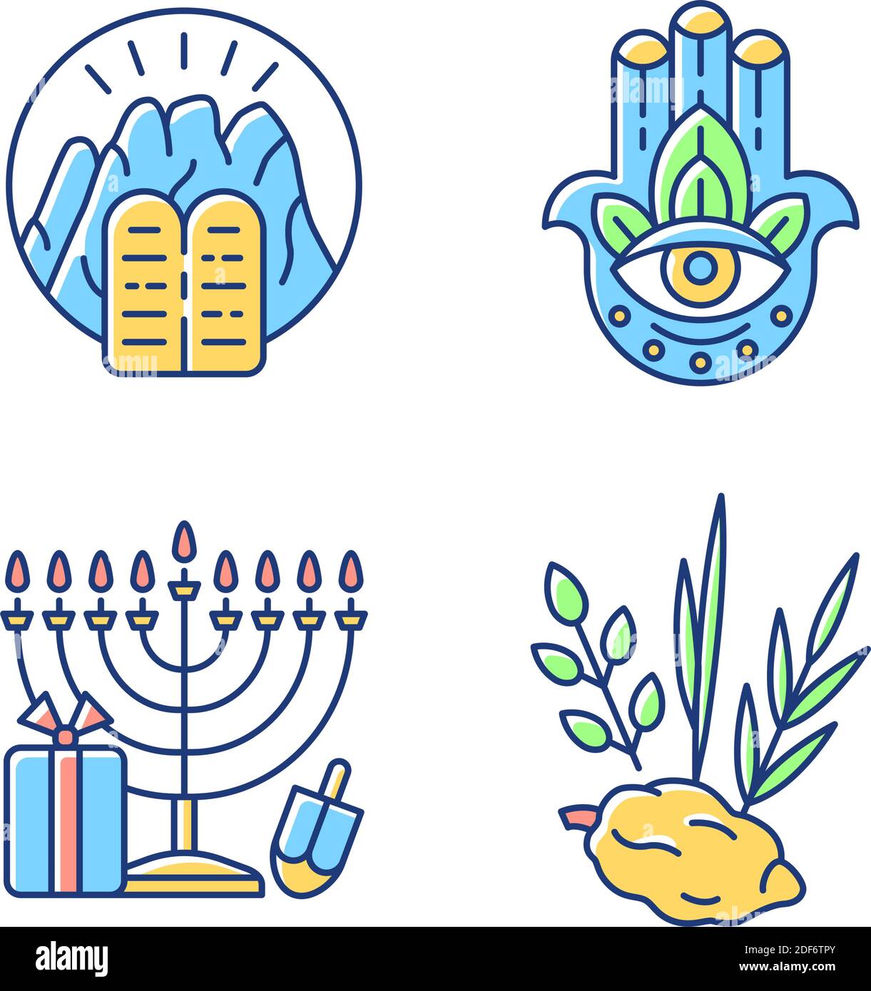 Stone menorah Stock Vector Images - Alamy